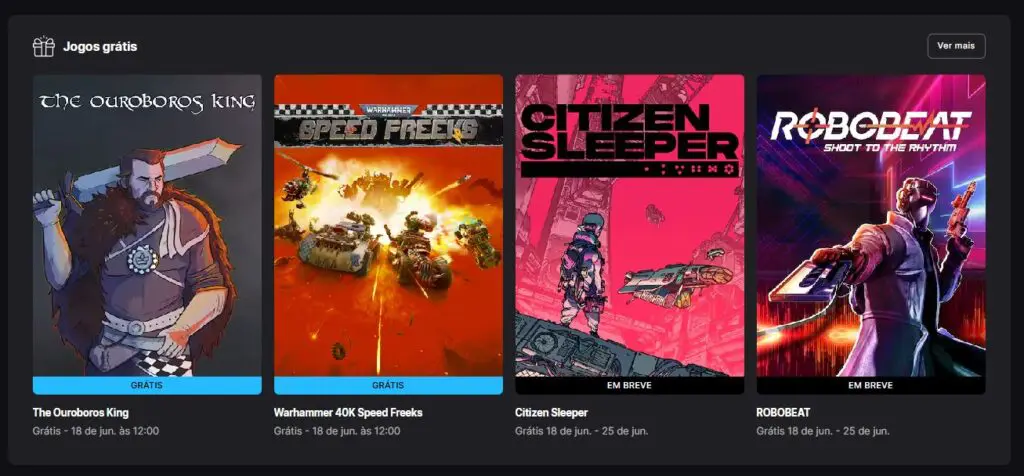 O que está Grátis agora na Epic Games Store