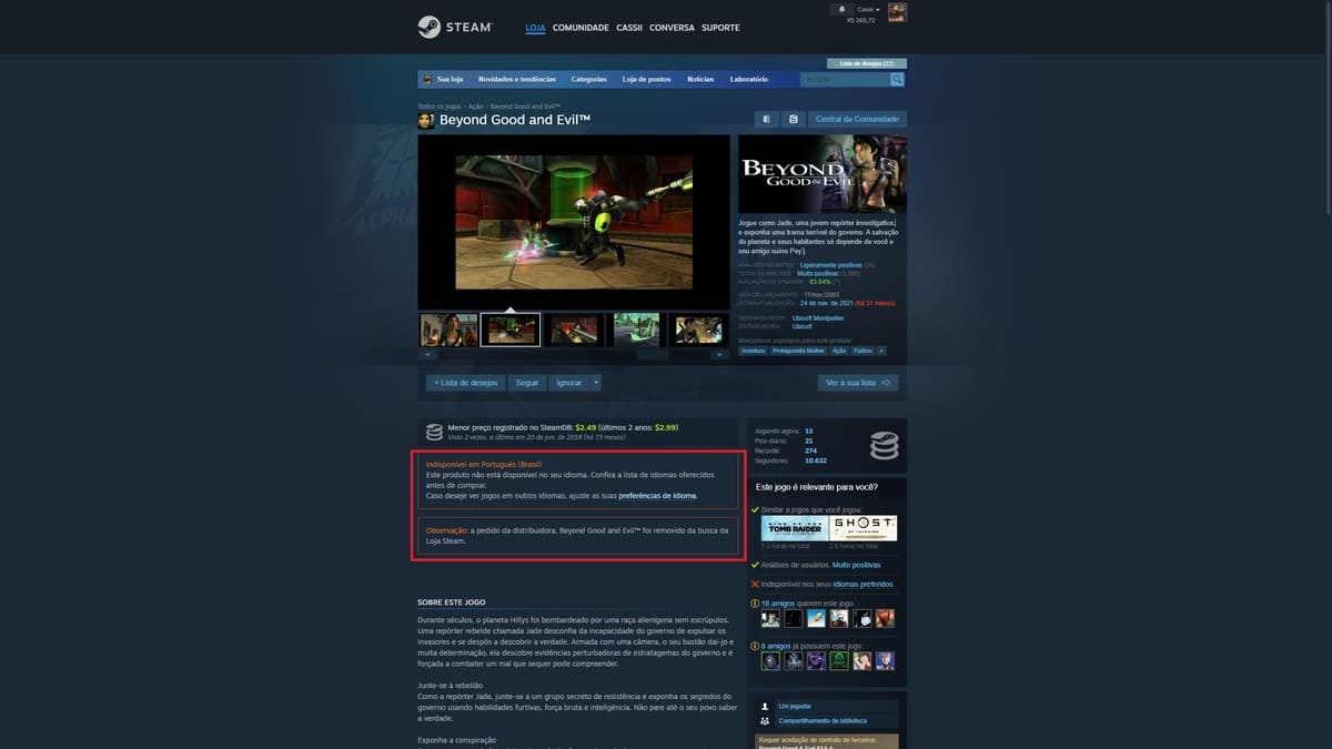 Beyond Good and Evil é removido da Steam pela Ubisoft