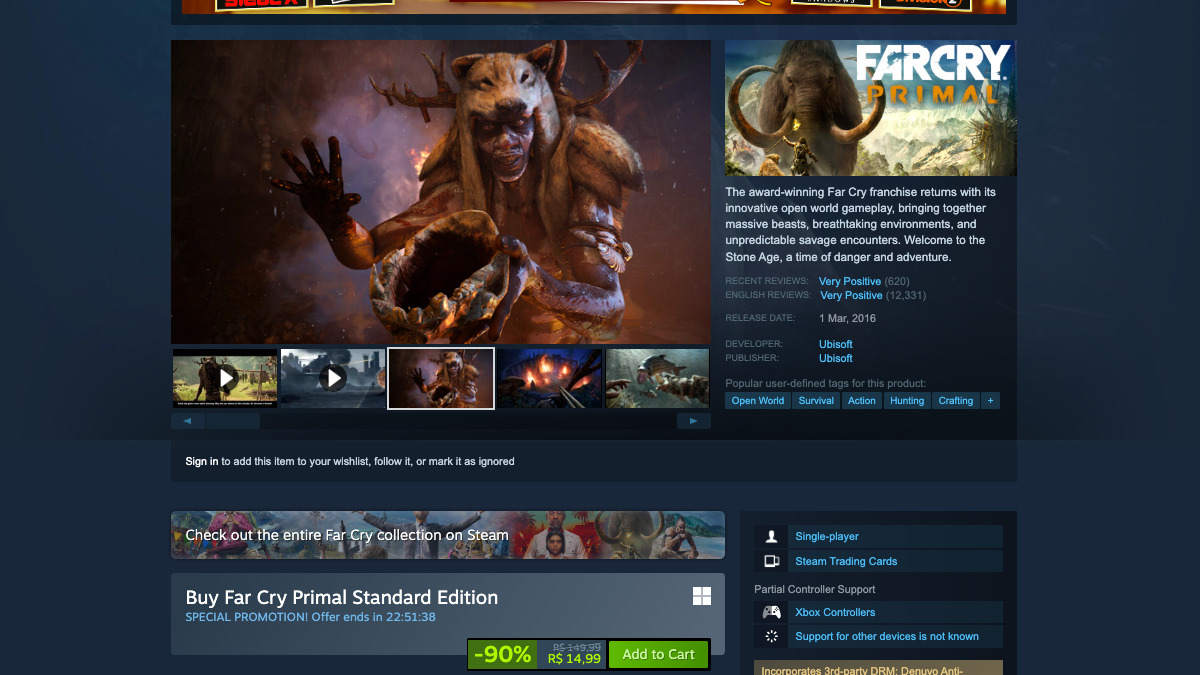 Jogo de sobrevivência cai de R$ 149,99 para apenas R$ 14,99 no Steam