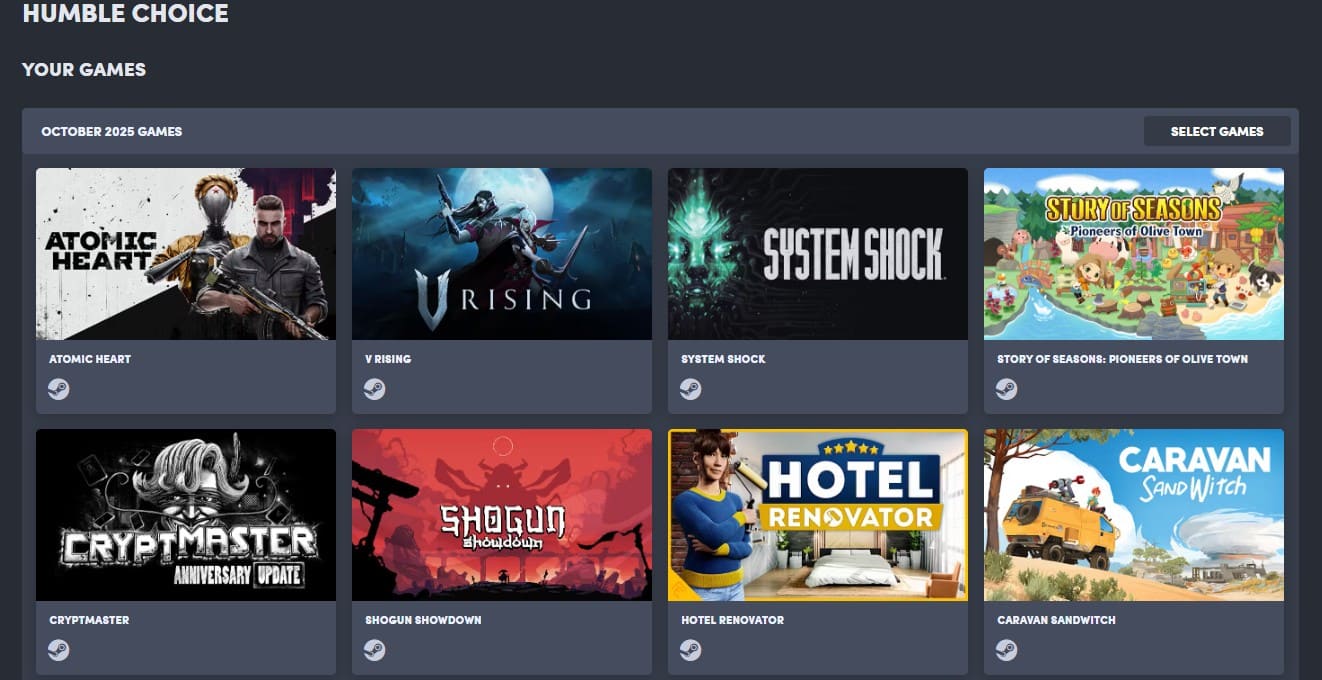 Humble Choice libera R$ 327,87 em jogos para assinantes no Steam