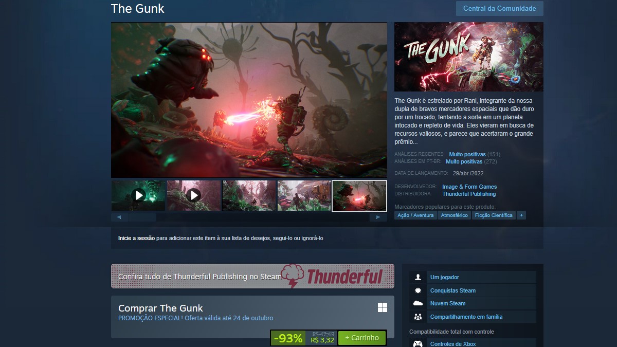 Aventura sci-fi de R$ 47,49 está por R$ 3,32 no Steam