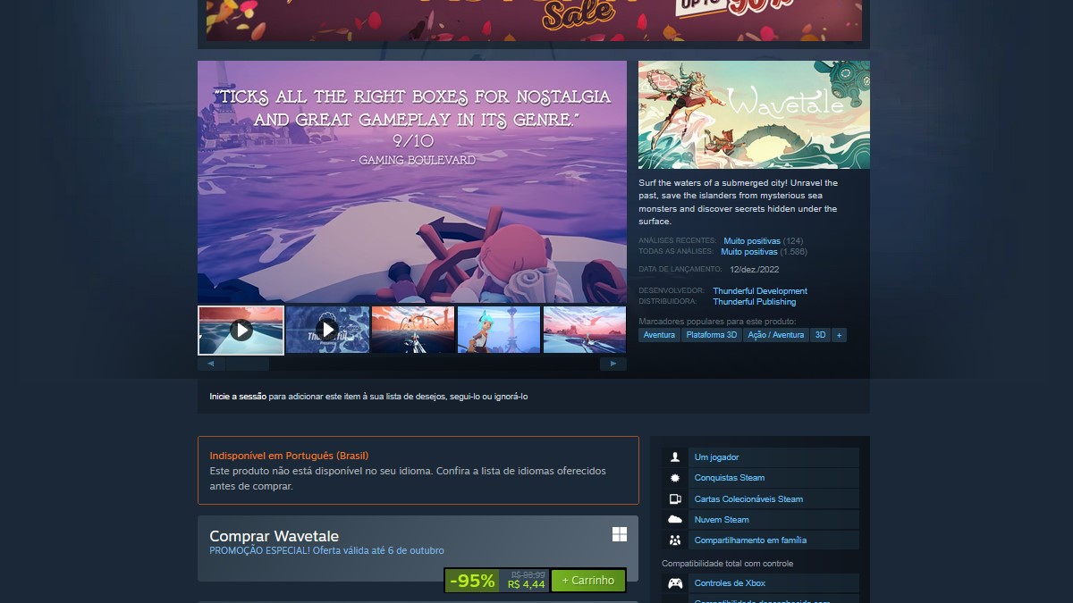 Indie relaxante cai de R$ 88,99 para apenas R$ 4,44 no Steam