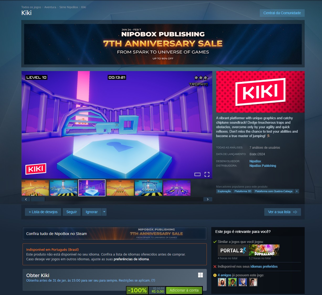 Esse jogo de R$ 16,99 está de graça no Steam e você tem 168 horas para ...