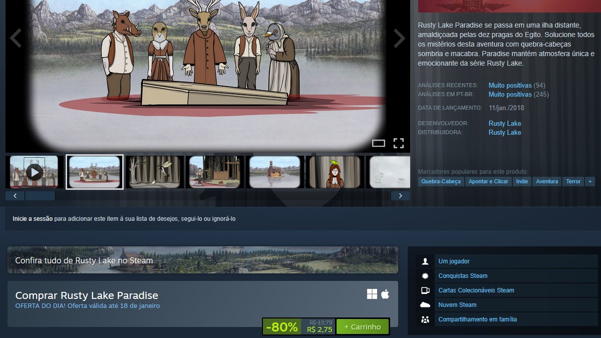 Por R$ 2,75 você mergulha em um indie macabro no Steam